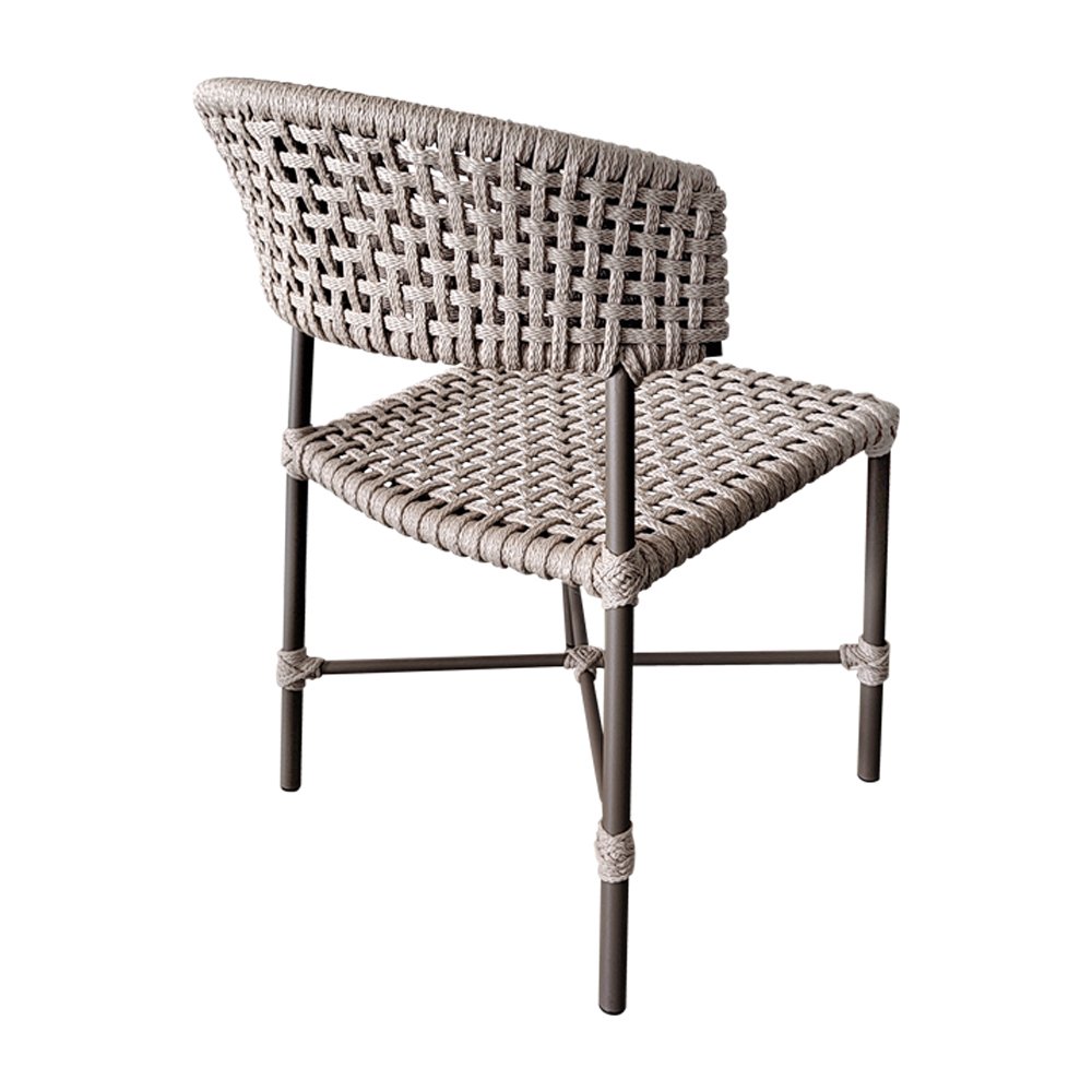 Kit 4 Cadeiras de Jantar Hortz em Alumínio Rami Corda Naútica Juta | MadeiraMadeira