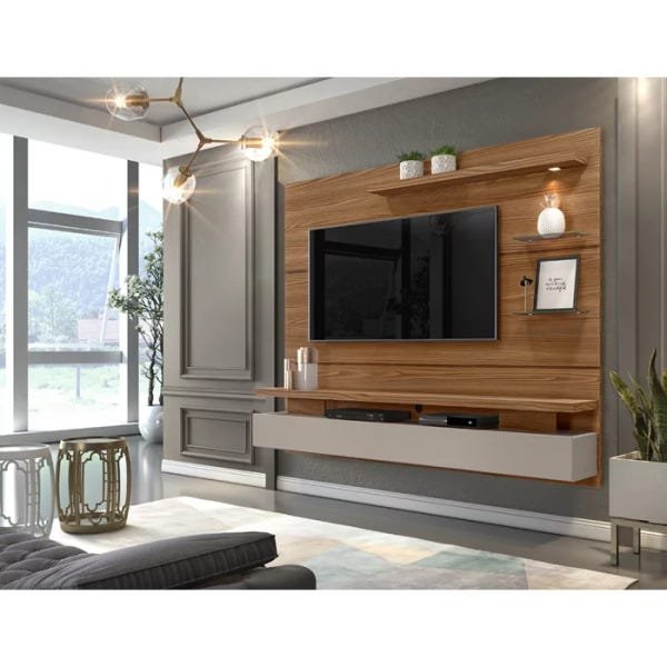 Painel Bancada para TV 65 Polegadas Grecia Carvalho Europeu Amarula DJ ...