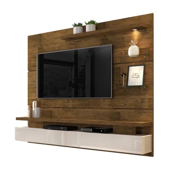 Painel Bancada para TV 65 Polegadas Grecia Tronco Ripado Creme DJ ...