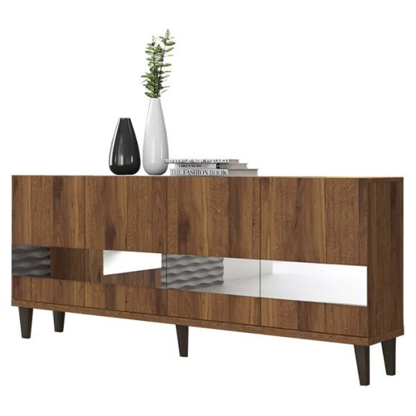 Buffet Balcão 4 Portas Zeus Telha com Espelho | MadeiraMadeira