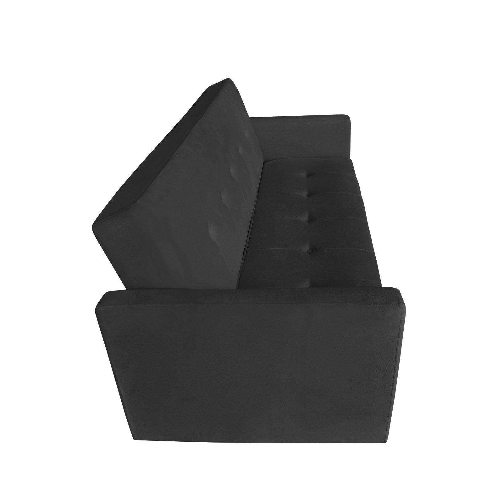 Sofá Cama 3 Lugares Dhenver Couro Sintetico Preto - Lares Decor ...