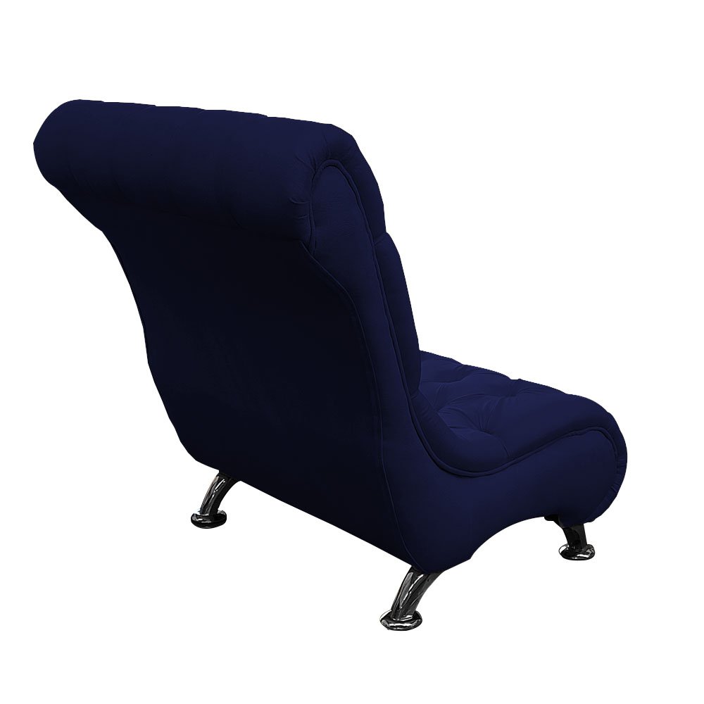 Poltrona Luca Plus Size Suede Azul Marinho - Dominic Decor | MadeiraMadeira