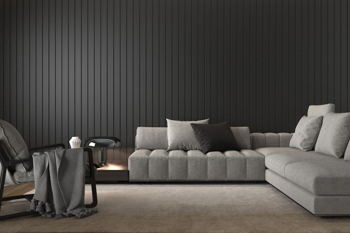 Painel Ripado Preto 2750 x 455 x 15mm - Caixa com 4 painéis totalizando ...