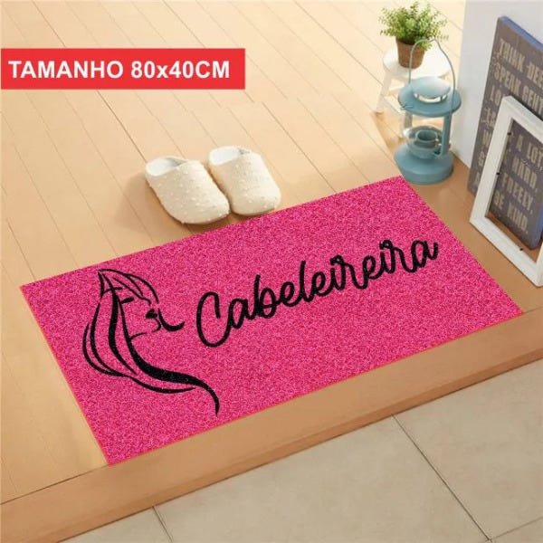 Tapete Cabeleireira Antiderrapante. - 80x40 - Pink | MadeiraMadeira