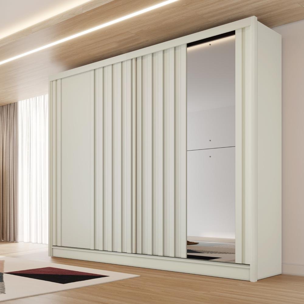 Guarda Roupa Galati Ripado com 1 Espelho Mdf - Mademarcs | MadeiraMadeira