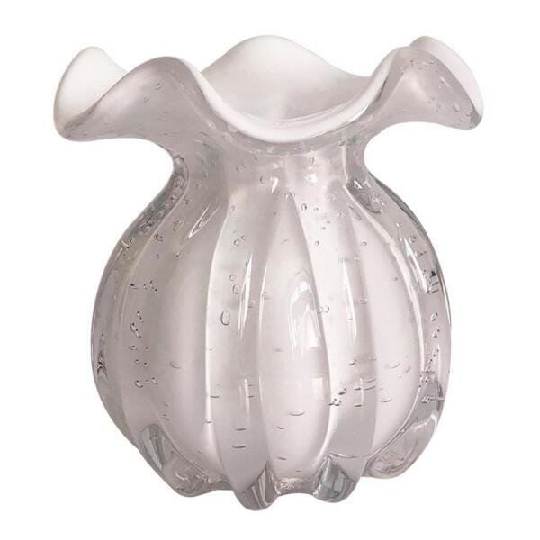 Vaso Murano Branco 11cm | MadeiraMadeira