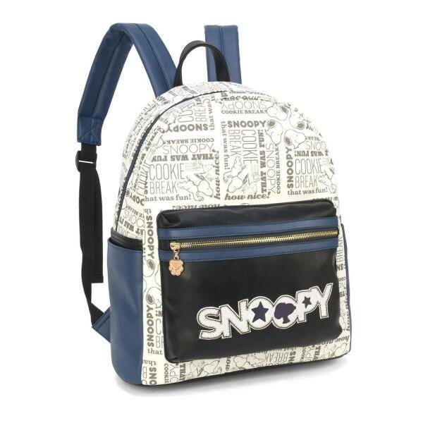 Bolsa Mochilinha Peanuts Snoopy de Costas Azul Original NF | MadeiraMadeira