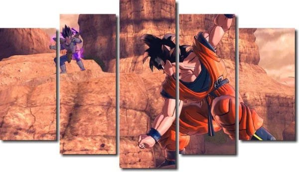 Quadro Decorativo Dragon Ball Z Goku Super Sayajin 5 peças m18 ...
