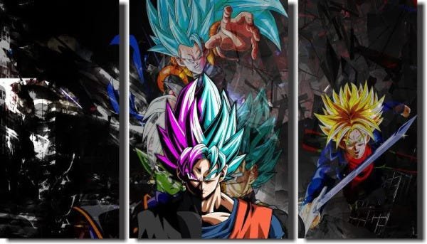Quadro Decorativo Dragon Ball Goku Super Sayajin 3 Peça M22 ...