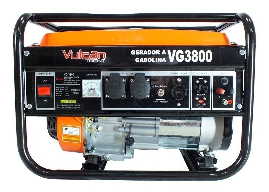 Gerador Portátil Vulcan Vg3800 3000w Monofásico Com Tecnologia Avr 127v ...