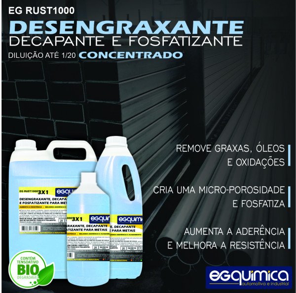 3 Em 1 Desengraxante Decapante E Fosfatizante Rust1000 10lt | MadeiraMadeira