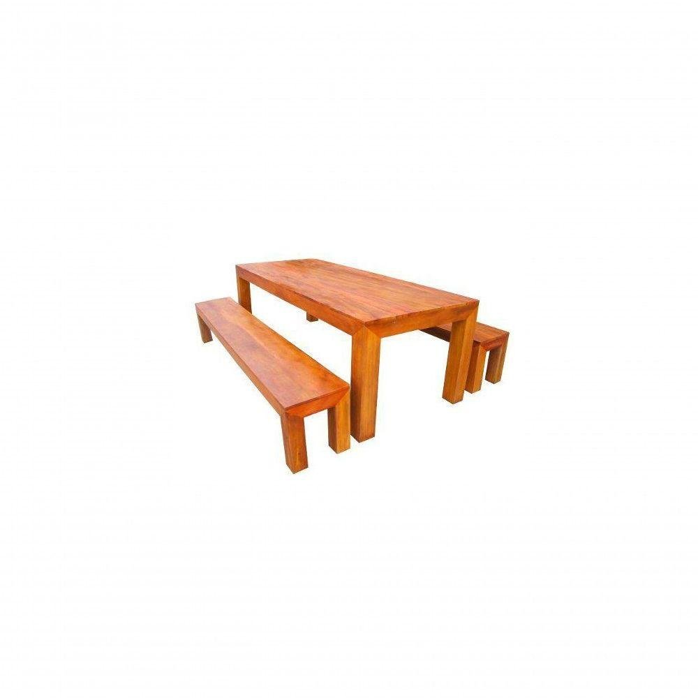 Jogo Mesa Rústico Reta Em Madeira De Demolição - Cód 1150 | MadeiraMadeira