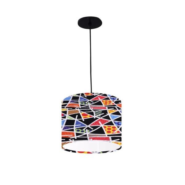 Lustre Pendente Cúpula Redonda Ø30x28 Cores Estampadas Md8013 - ROMERO ...