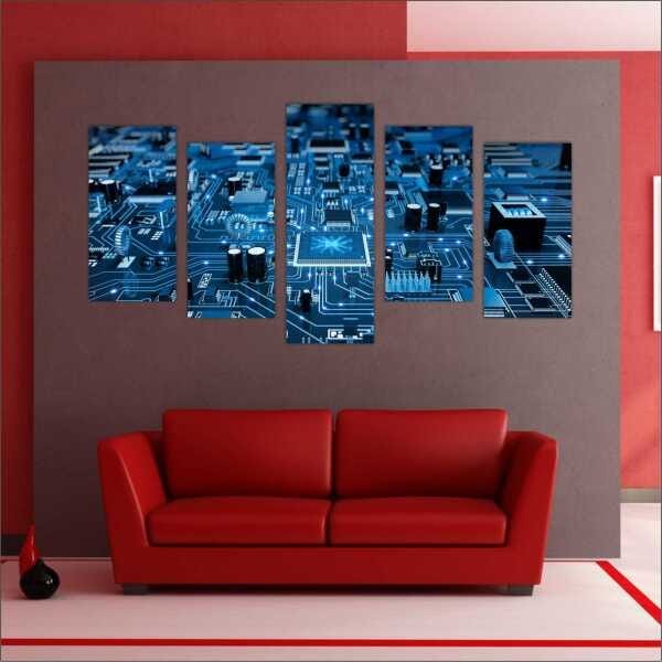 Quadro Decorativo Eletrônica Informática Salas Interiores Mosaico 5 ...