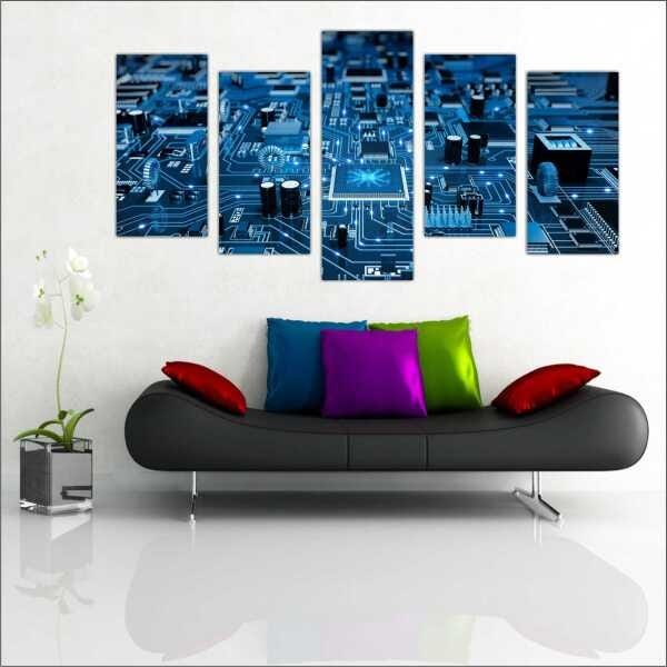 Quadro Decorativo Eletrônica Informática Salas Interiores Mosaico 5 ...