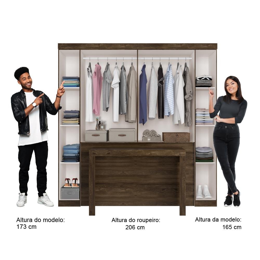 Guarda Roupa Casal 6 Portas com Escrivaninha e Painel de TV 55 ...