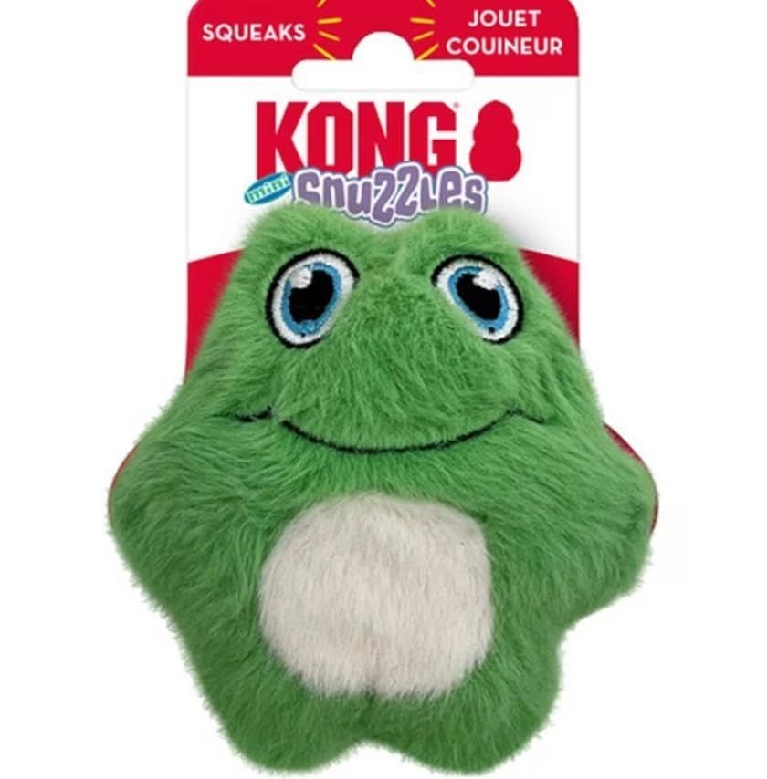 Mini Pelúcia Sapo Kong Snuzzles Mini Frog com Apito para Cães Pequenos ...