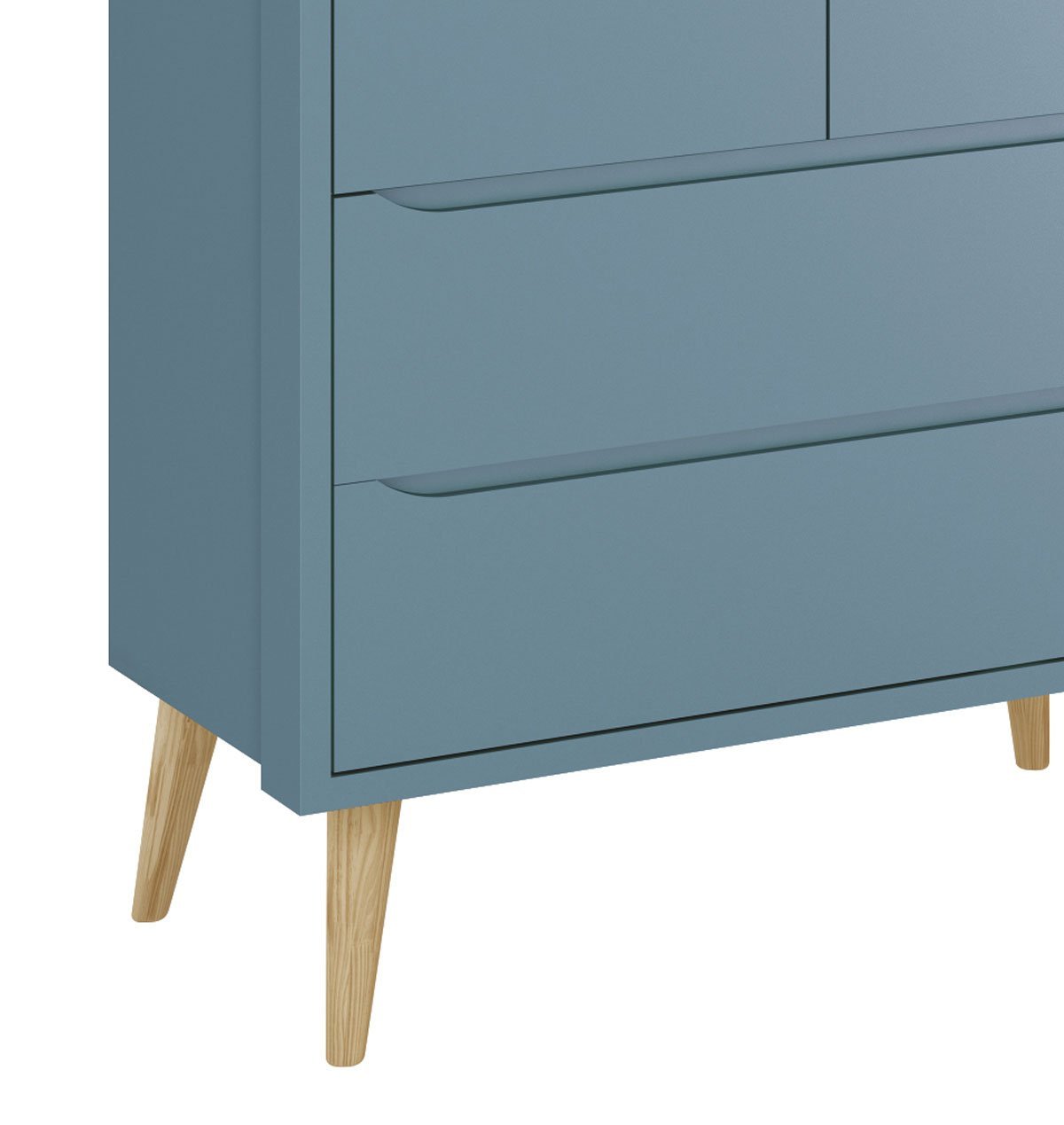 Guarda-Roupa Retrô 2 Portas Théo New Azul Fosco com Natural ...