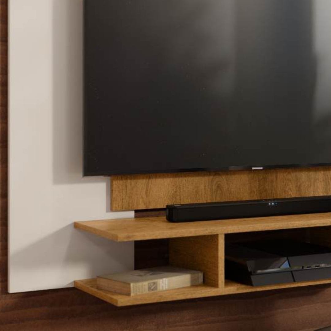 Painel Ej para Tv até 50 Polegadas Off White com Freijo | MadeiraMadeira