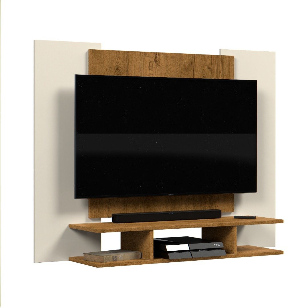 Painel Ej para Tv até 50 Polegadas Off White com Freijo | MadeiraMadeira