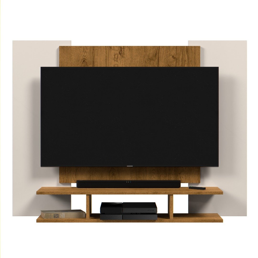 Painel Ej para Tv até 50 Polegadas Off White com Freijo | MadeiraMadeira