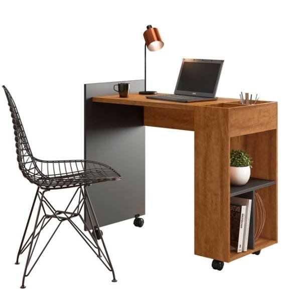 Escrivaninha Renda Amêndoa Chumbo | MadeiraMadeira