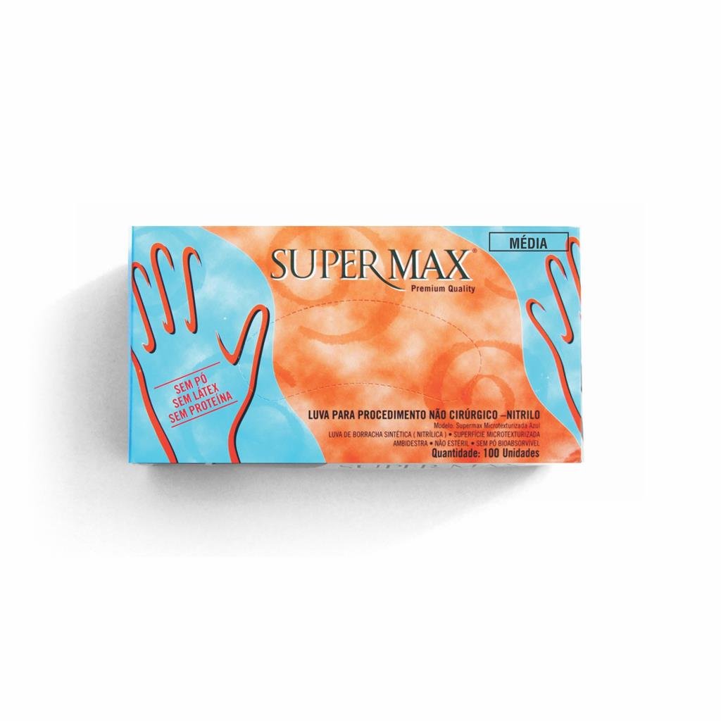 Luvas Supermax - Nitrilo Blue tamanho - M | MadeiraMadeira