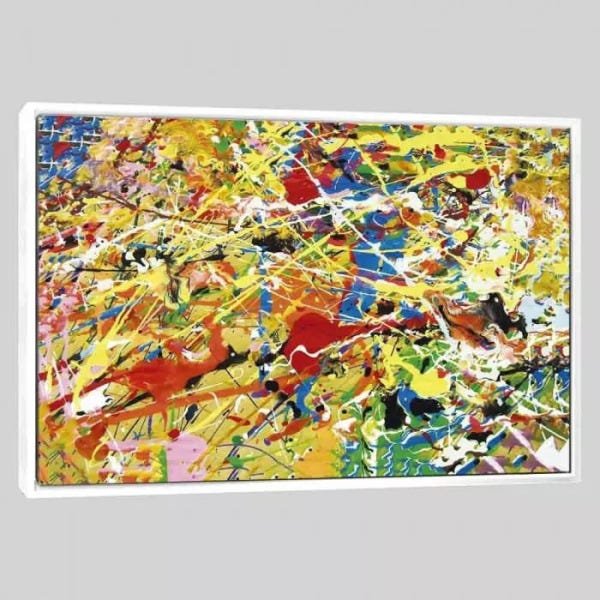 Quadro Reprodução Pollock Ii 95x63 Moldura Branca | MadeiraMadeira