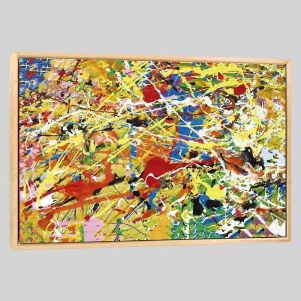 Quadro Reprodução Pollock Ii 95x63 Moldura Natural | MadeiraMadeira