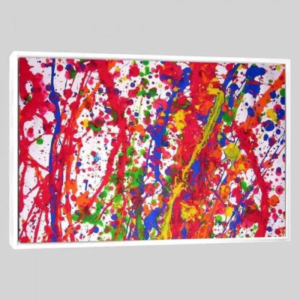 Quadro Reprodução Pollock Xiii 95x63 Moldura Branca | MadeiraMadeira