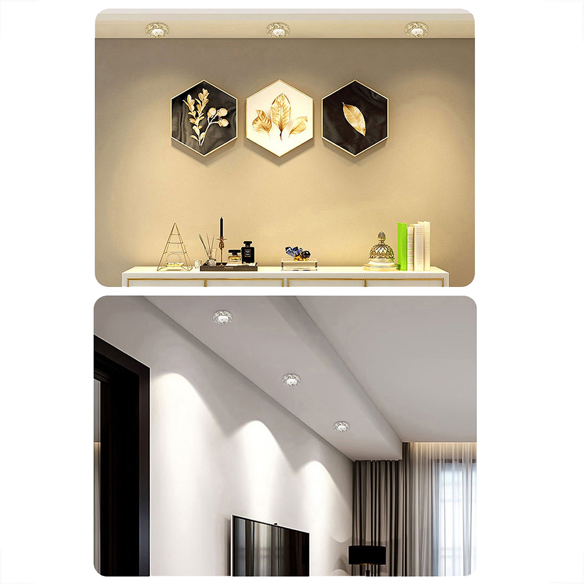 Kit 4 Spot Redondo Cristal Embutir Ac972 + LED Branco Frio Tdl 35 ...