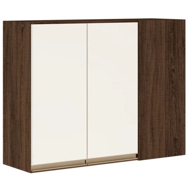 Armário Aereo Canto Reto 100% MDF Kali Premium 3070.6 Amendoa Off White ...