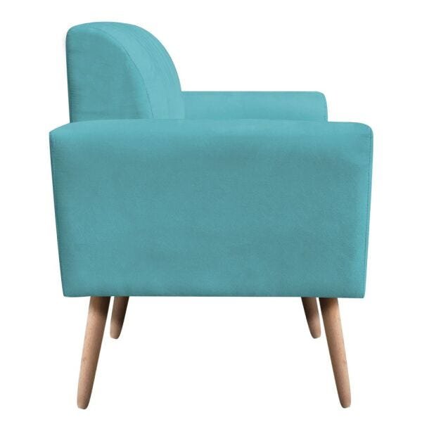 Poltrona Viena Gomada Suede Pés Palito - D'Rossi - Azul Tiffany ...