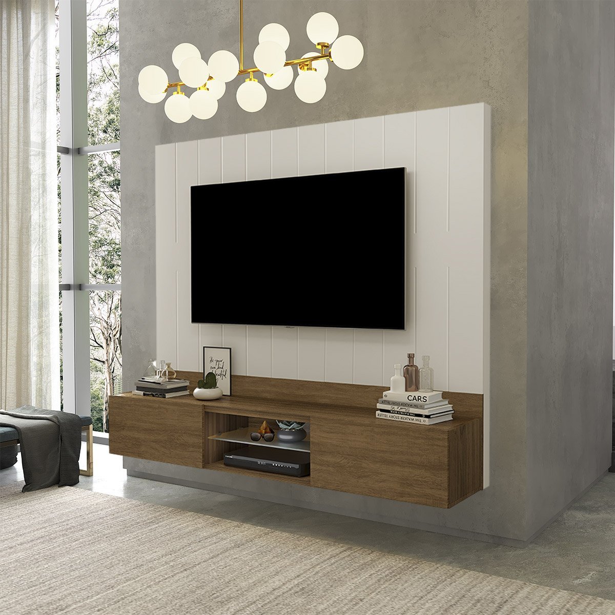 Painel Suspenso para TV Miriade até "75" ML01 - Amarena Móveis RACK COM ...