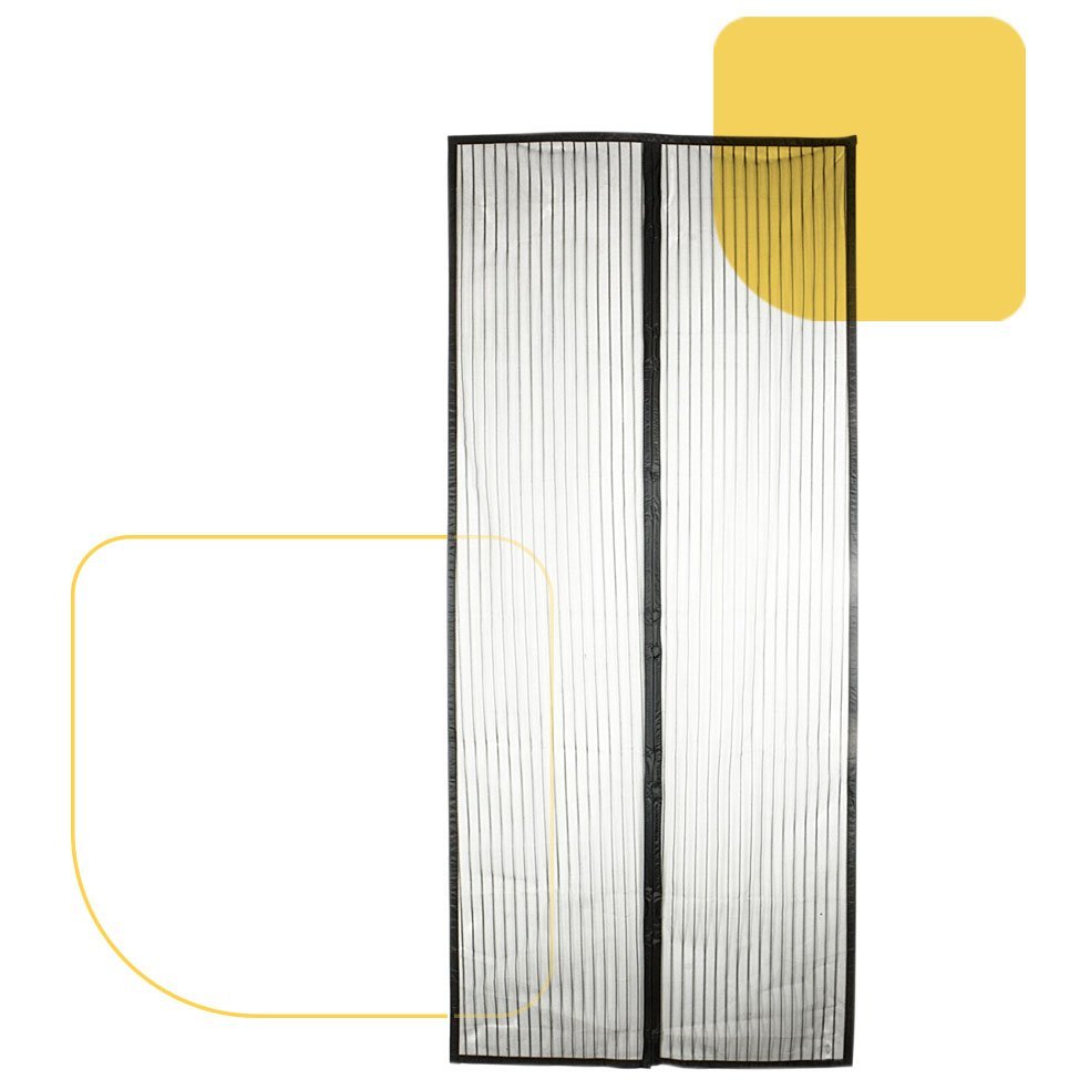 Cortina Mosquiteira Magnética Preta Vedação Total 0,90x2,10 ...