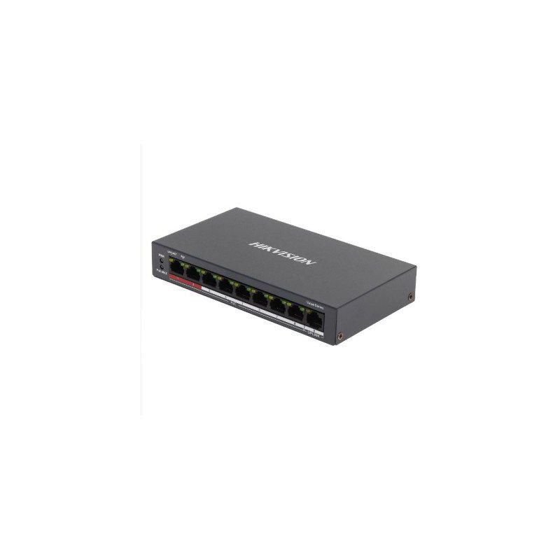 Switch de Rede Hikvision 8 Portas Gigabit com Áudio e Poe 10/100 ...