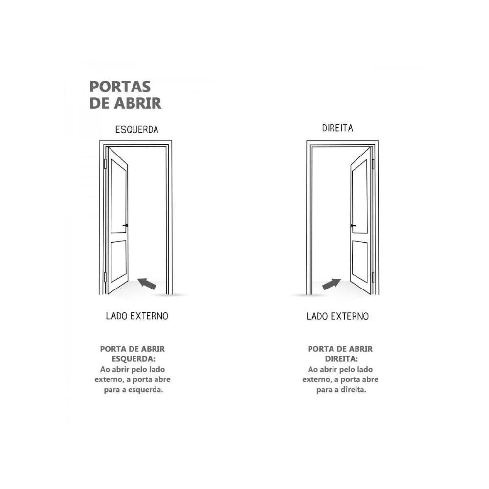 Porta de Madeira Frise Meia Lua 210x80 com Marco Regulável 150 à 120 ...