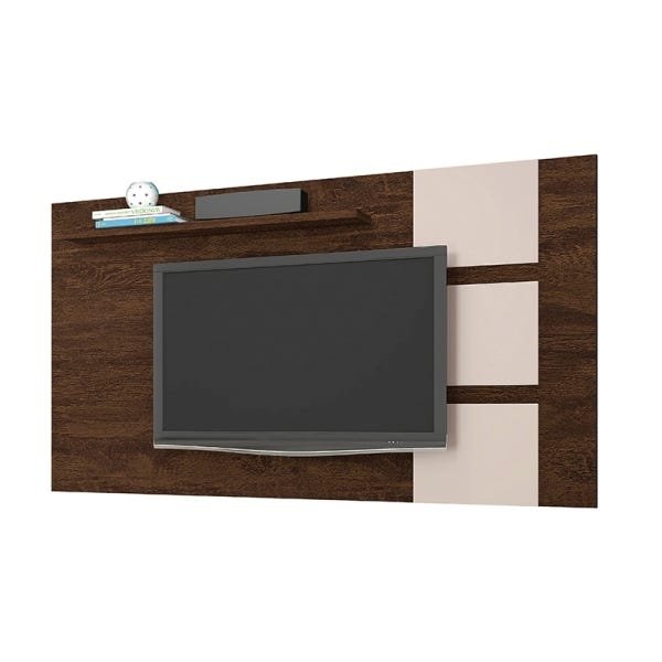 Painel para TV Atenas Noce e Off White | MadeiraMadeira