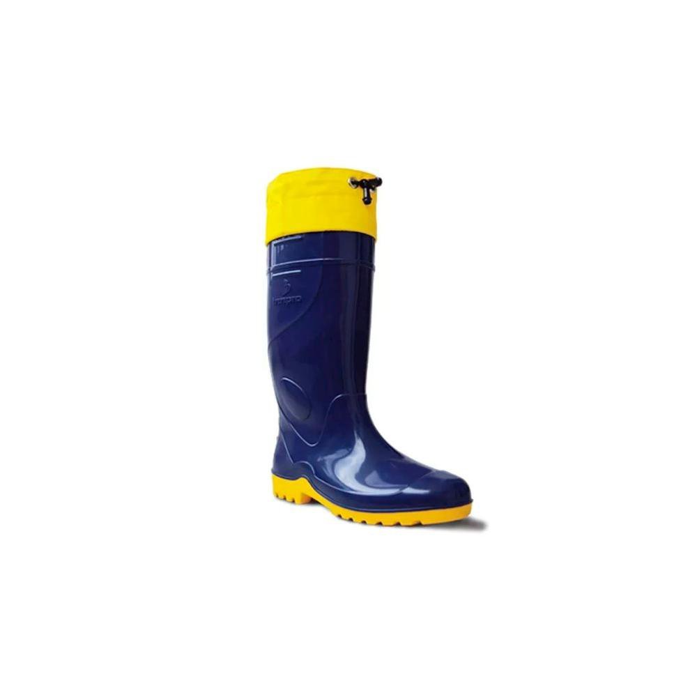 Bota PVC Acquatic Polaina Cano Longo Azul e Amarela - Innpro ...