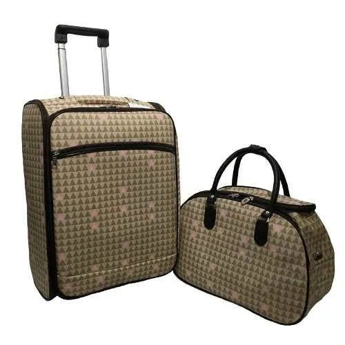 Kit Conjunto Mala De Rodinha + Mala Média Triângulo Com Cadeado ...