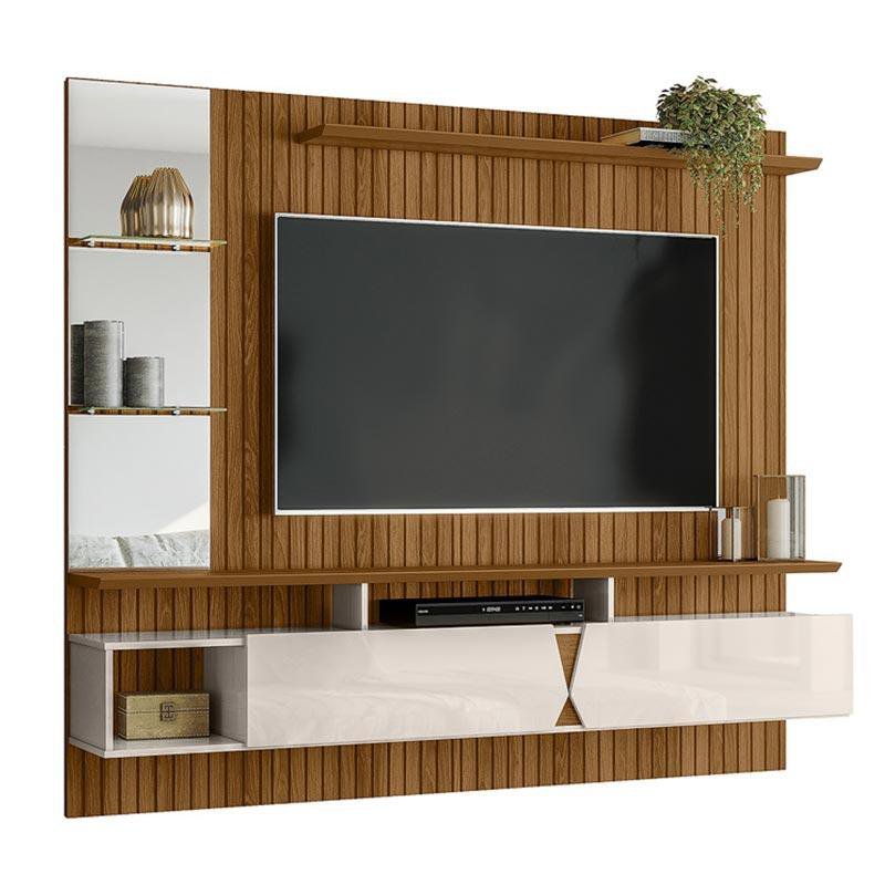 Painel Para TV 55 Polegadas Intense 1.8 Lukaliam Ripado 3D/Off White ...