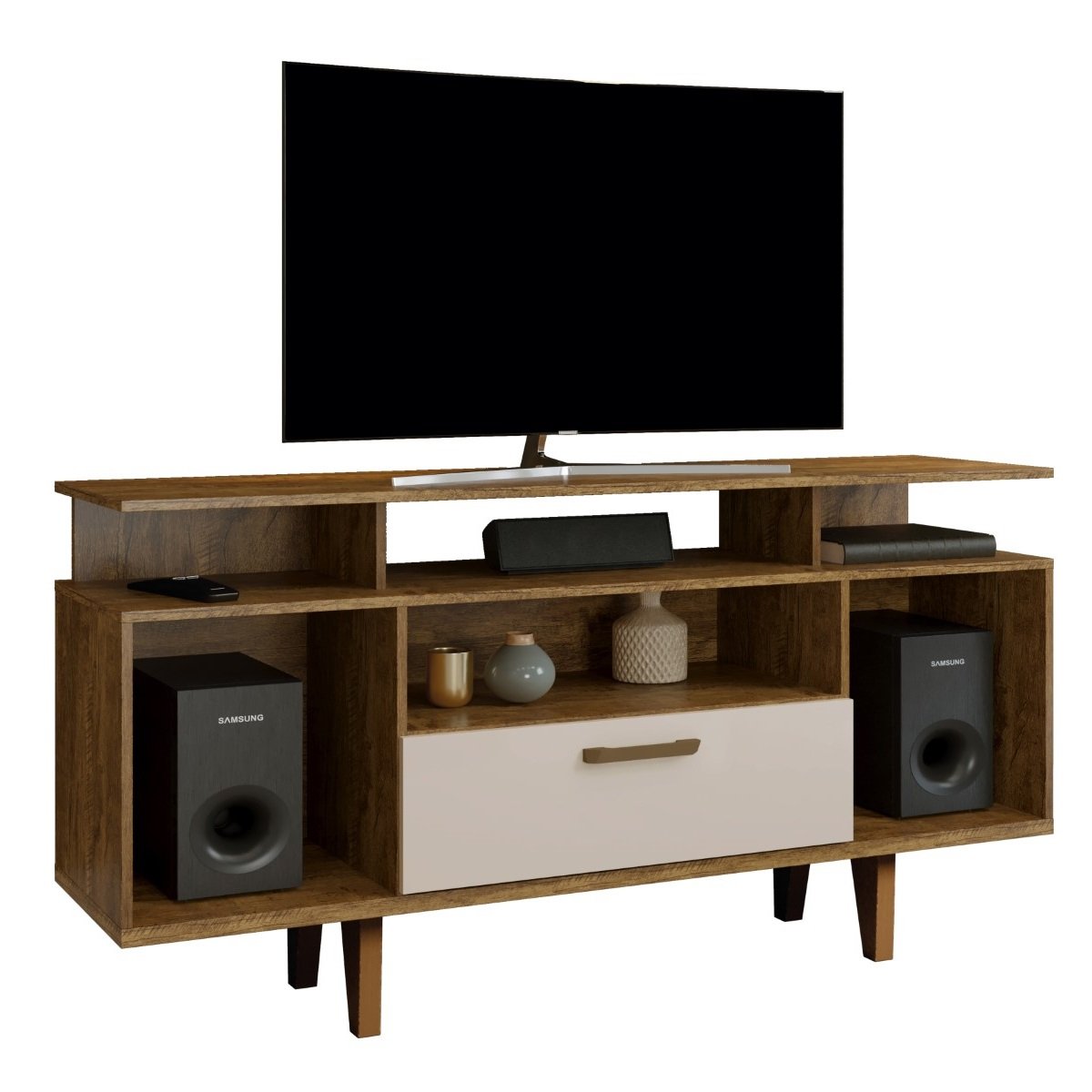 Rack Mavaular Caucaia Para TV Até 50 Polegadas Canion/Off | MadeiraMadeira
