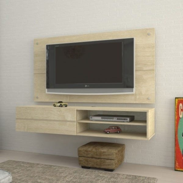Painel com Nicho Suspenso Estilo Rack Sorento Areia | MadeiraMadeira