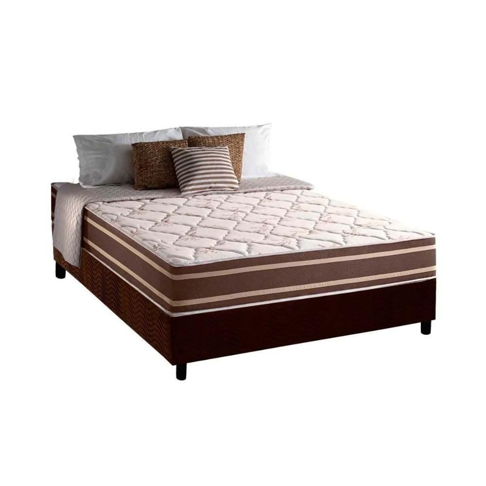 Cama Box Casal: Colchão Molas Ensacadas Duo Sono + Base Crc Suede Brown ...