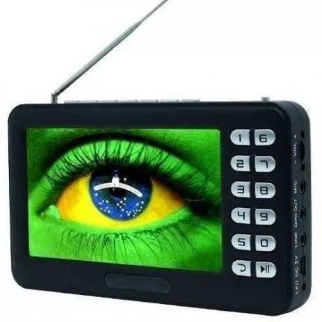 Mini TV Digital Portátil Hd Tela 4.3 Monitor USB SD Rádio Fm ...
