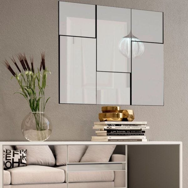 Espelho Decorativo 3D Escala Winter 90 cm Moldura Preto Brilho - Lyam ...