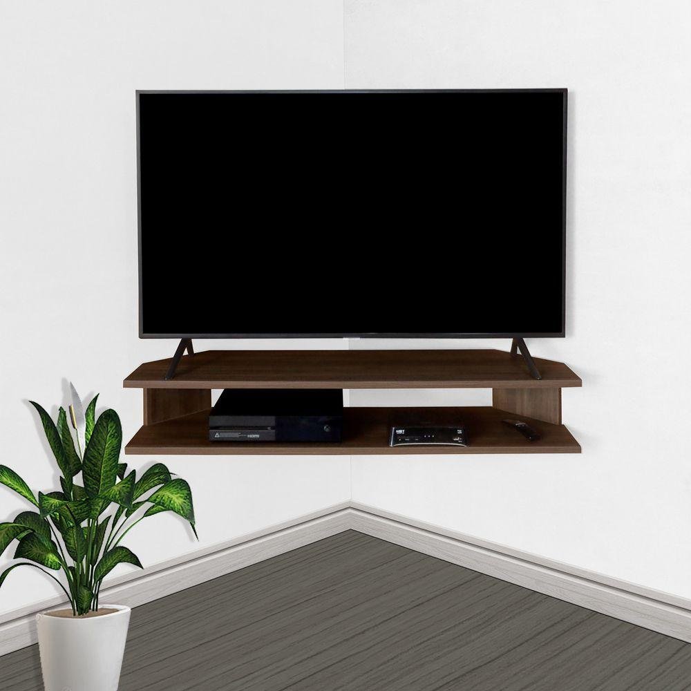 Rack Suspenso Para Tv De Até 50” Aparador Bancada Estante De Canto ...