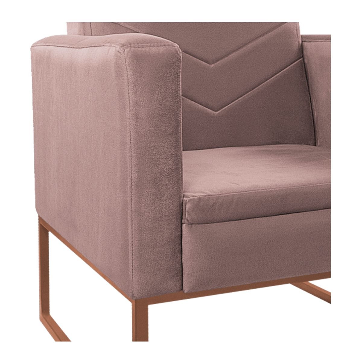 Kit Namoradeira e 01 Poltrona Bella Base de Ferro Bronze Linho - ADJ ...