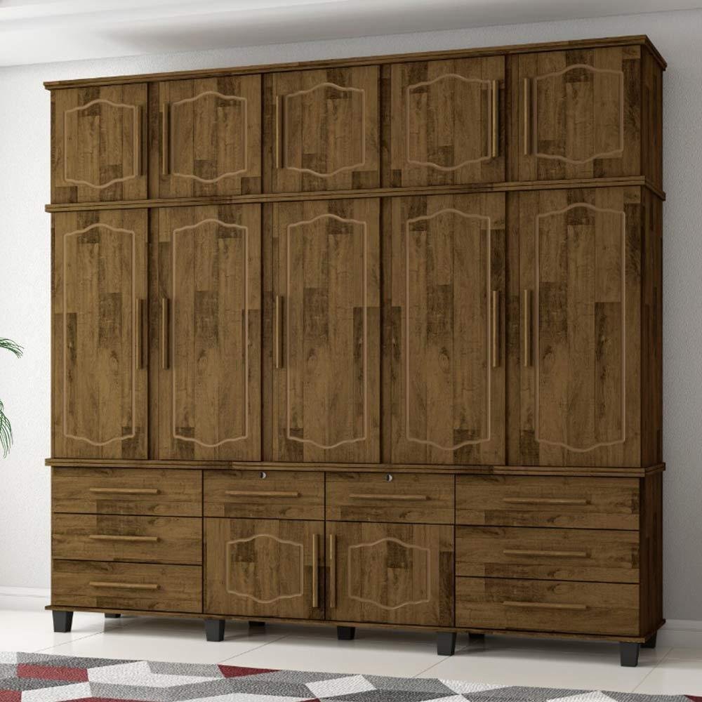 Guarda-Roupa de Casal Triplex 12 Portas Amadeirado Fabri | MadeiraMadeira
