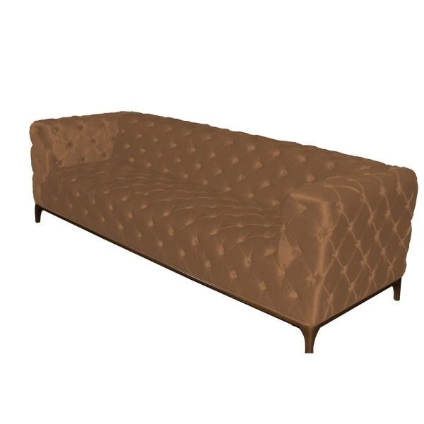 Sofá Chesterfield 3 Lugares Master Suede Marrom | MadeiraMadeira